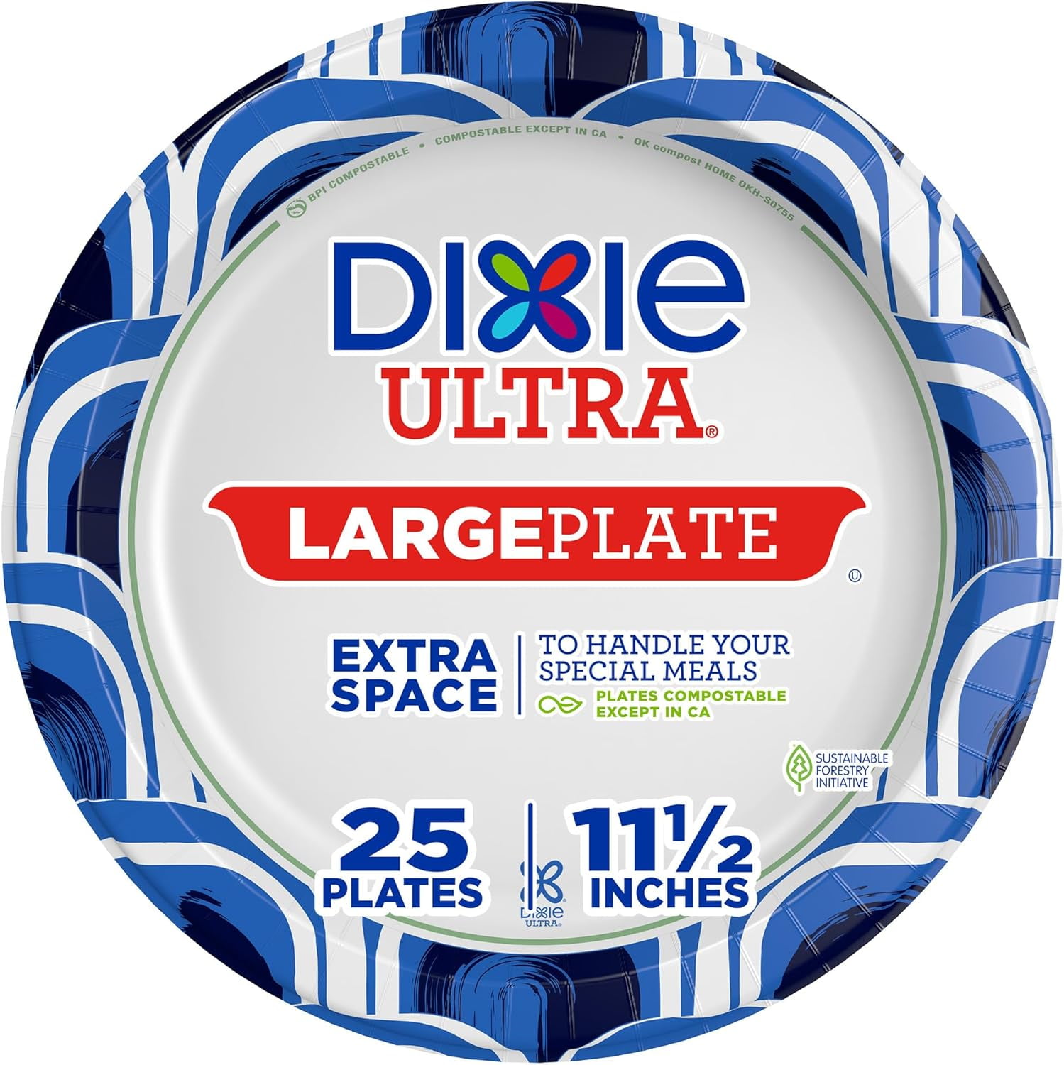 Ultra, Large Paper Plates, 11 Inch, 25 Count, 3X Stronger*, Heavy Duty ...