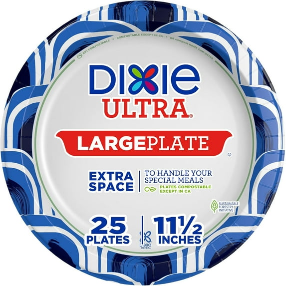 Ultra, Large Paper Plates, 11 Inch, 25 Count, 3X Stronger*, Heavy Duty ...