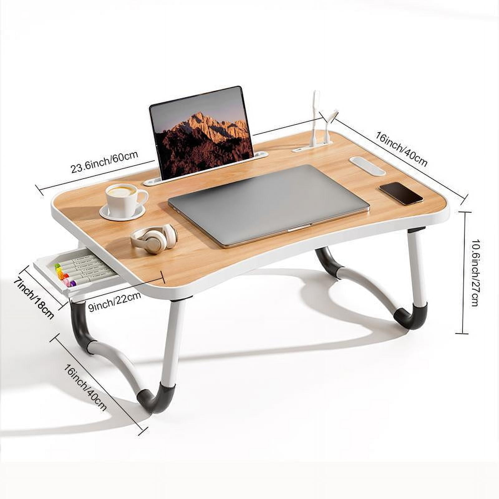 Ultra Large Portable Laptop Bed Table - Multi functional tray holder ...