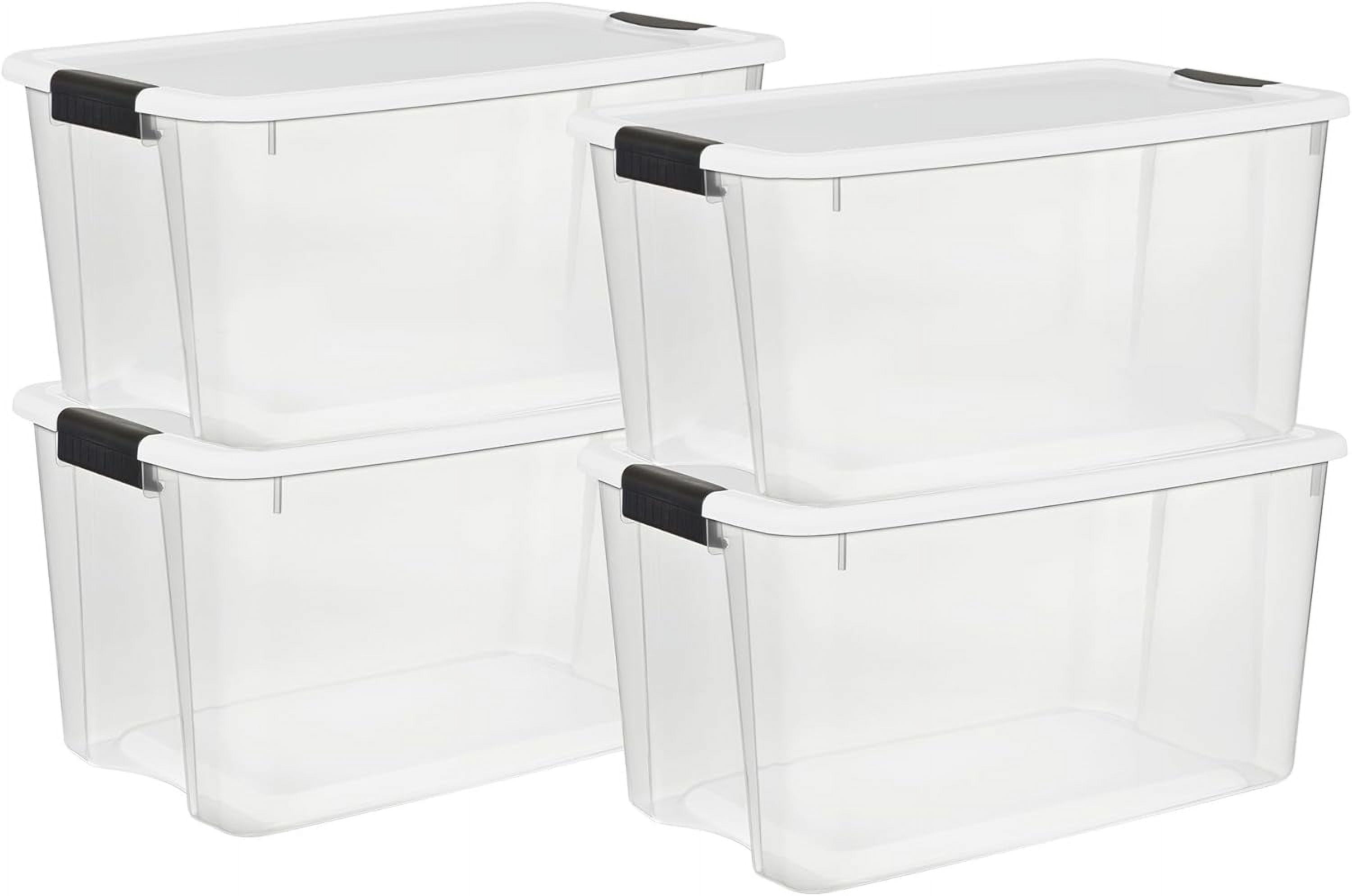 Ultra Latching Box, Storage Bins with Lids, Clear Plastic, - Heavy-Duty ...