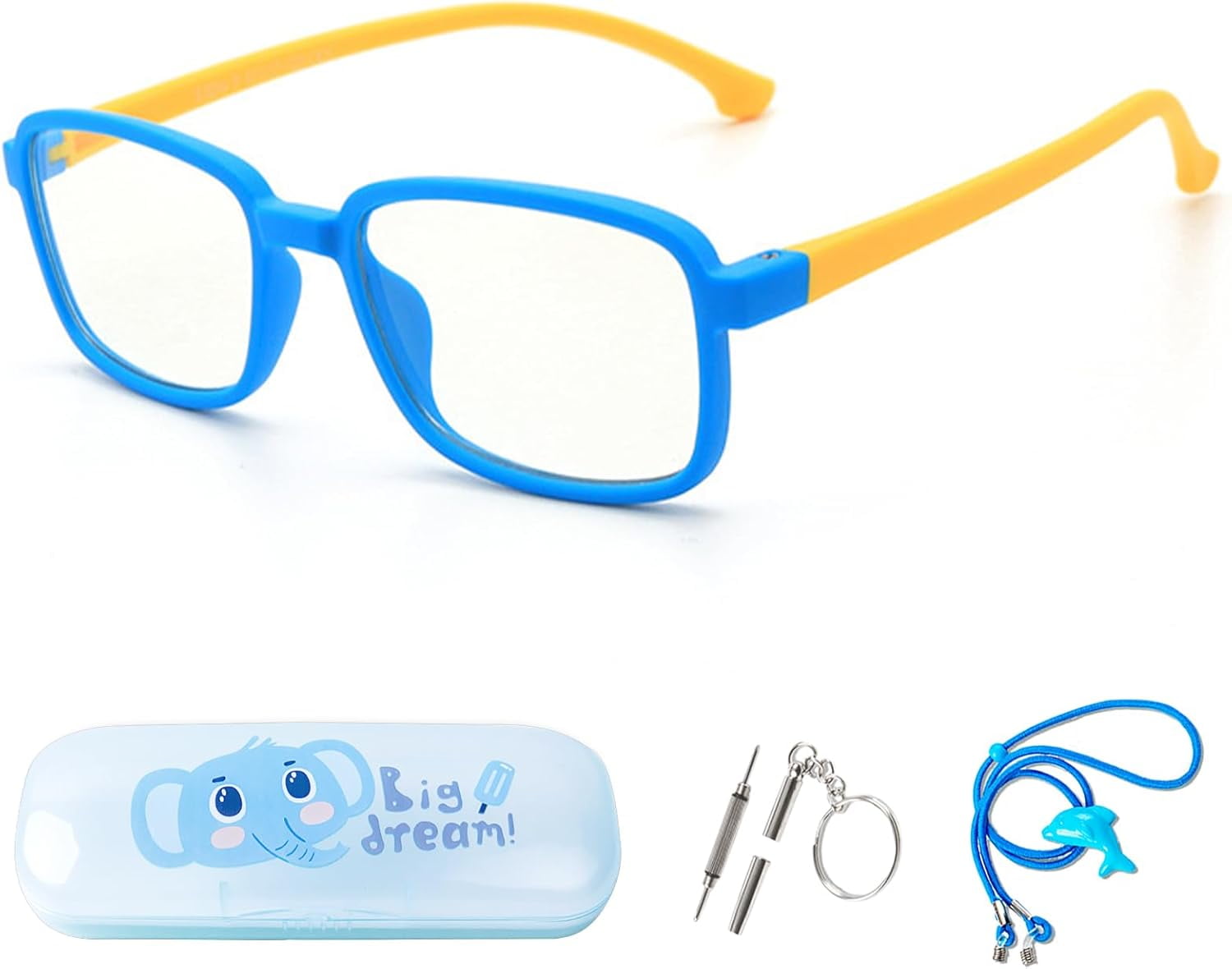 Ultra-Light Blue Light Blocking Glasses with Case for Kids and Teens ...