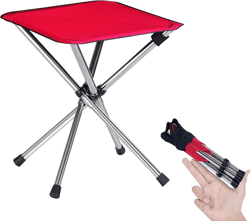 Ultra-Light Folding Camping Stool – Compact Stainless Steel Frame ...