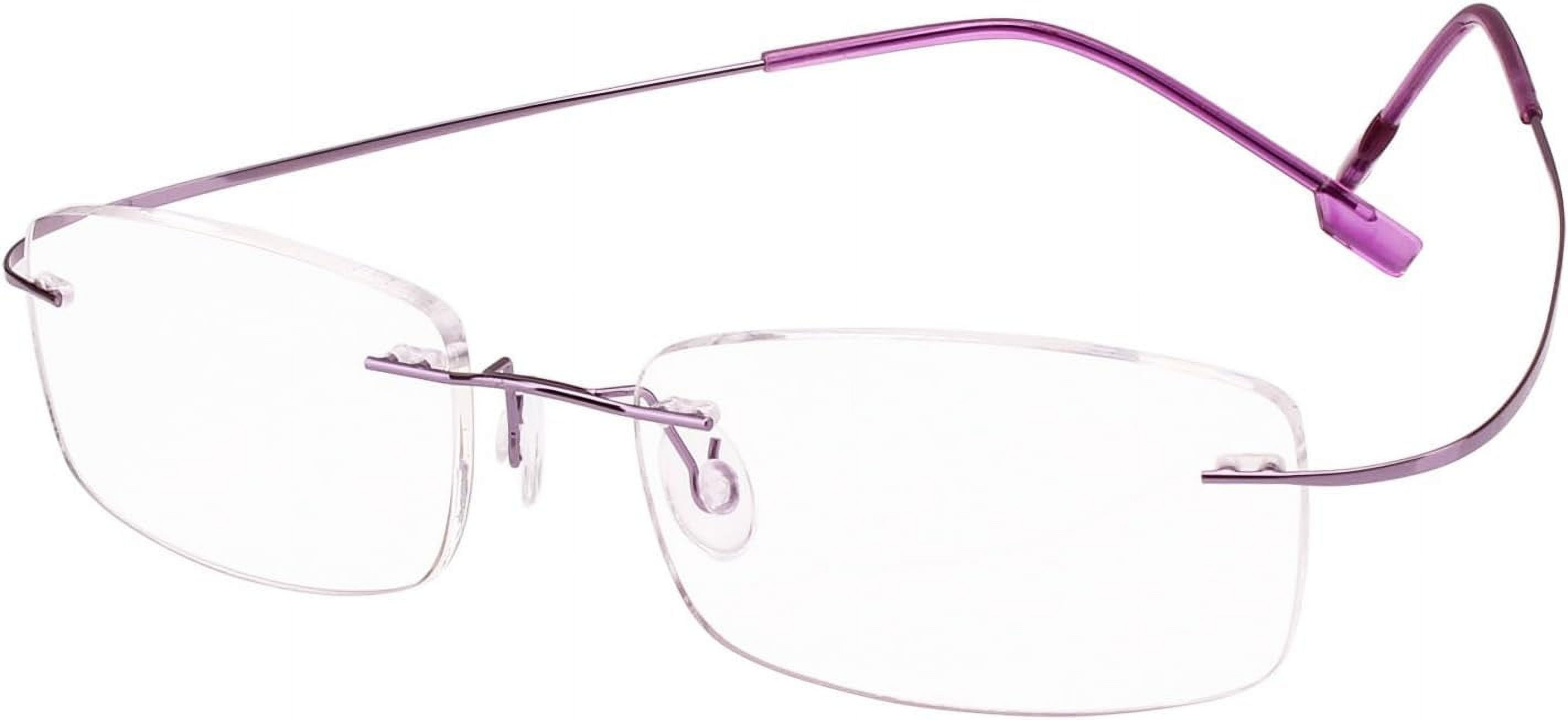 Ultra Light Memory Titanium Alloy Rimless Flexible Reading Glasses Gold ...