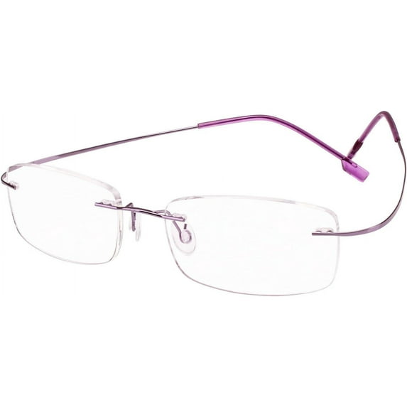 Ultra Light Memory Titanium Alloy Rimless Flexible Reading Glasses Gold ...