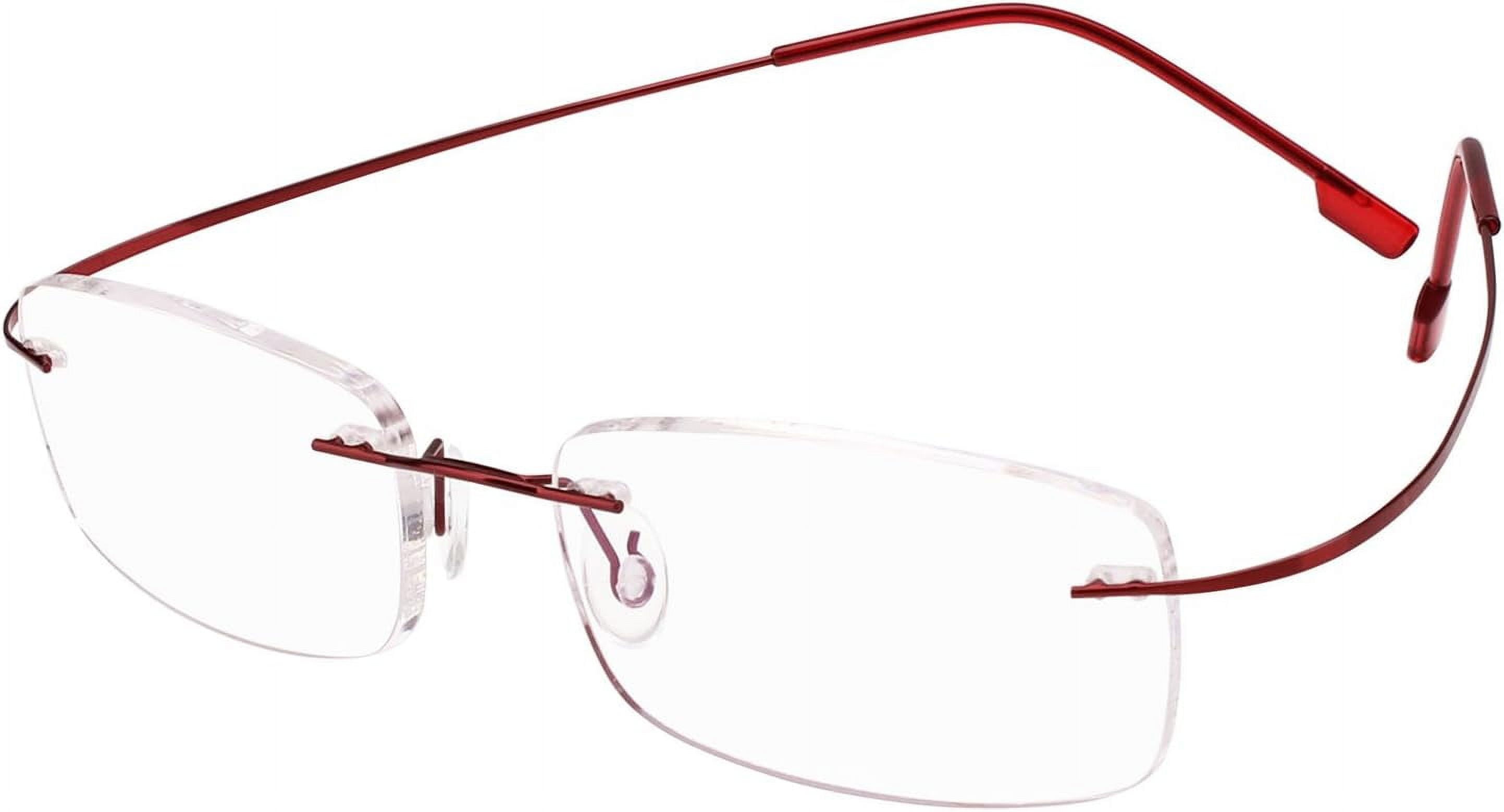 Ultra Light Memory Titanium Alloy Rimless Flexible Reading Glasses Gold ...