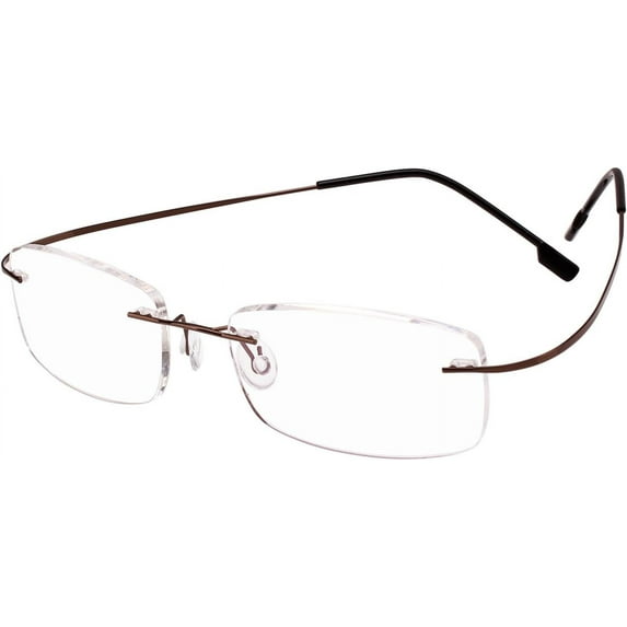 Ultra Light Memory Titanium Alloy Rimless Flexible Reading Glasses Gold ...