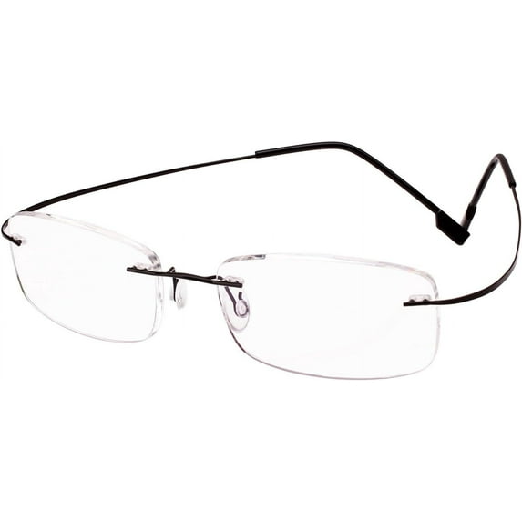 Ultra Light Memory Titanium Alloy Rimless Flexible Reading Glasses Gold ...