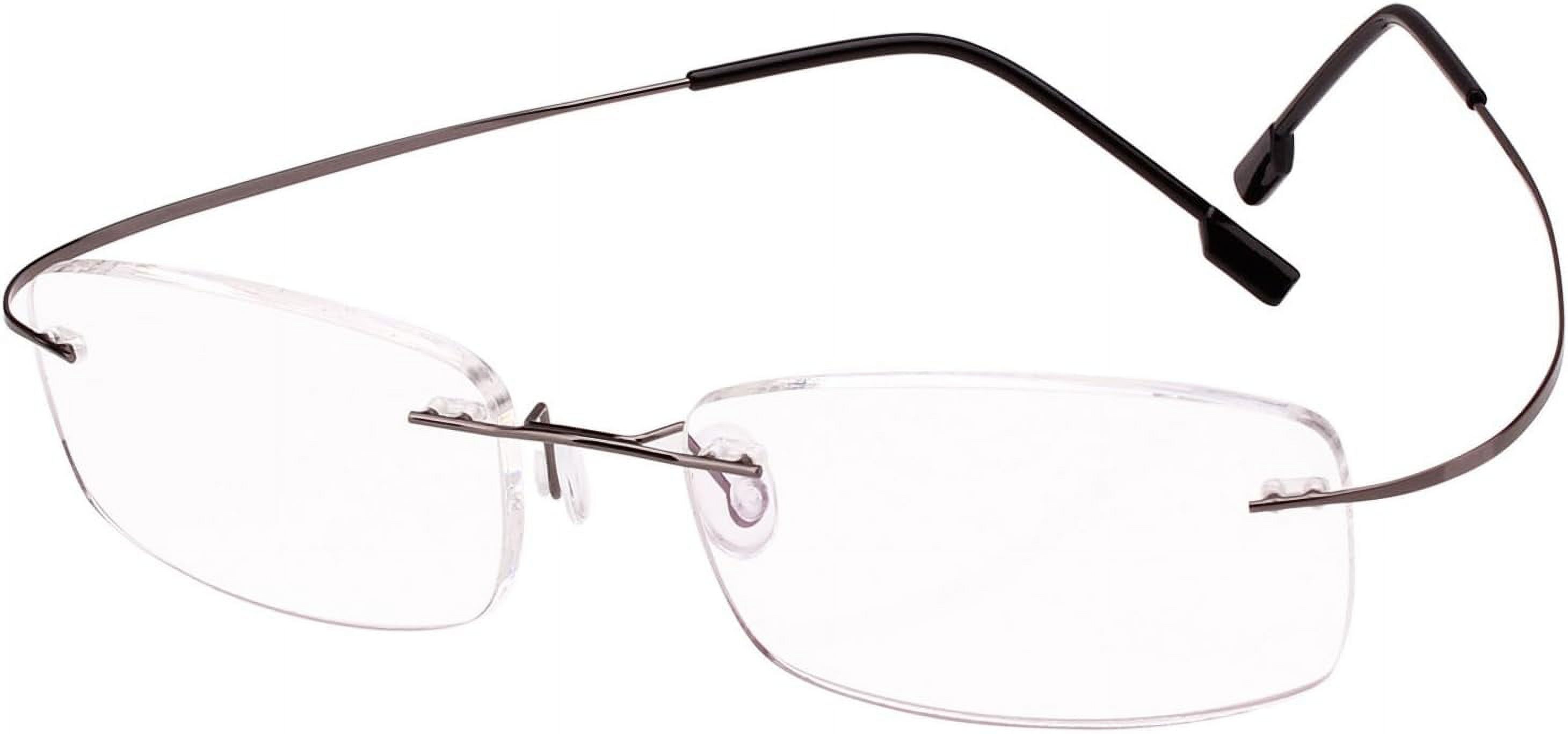 Ultra Light Memory Titanium Alloy Rimless Flexible Reading Glasses Gold ...