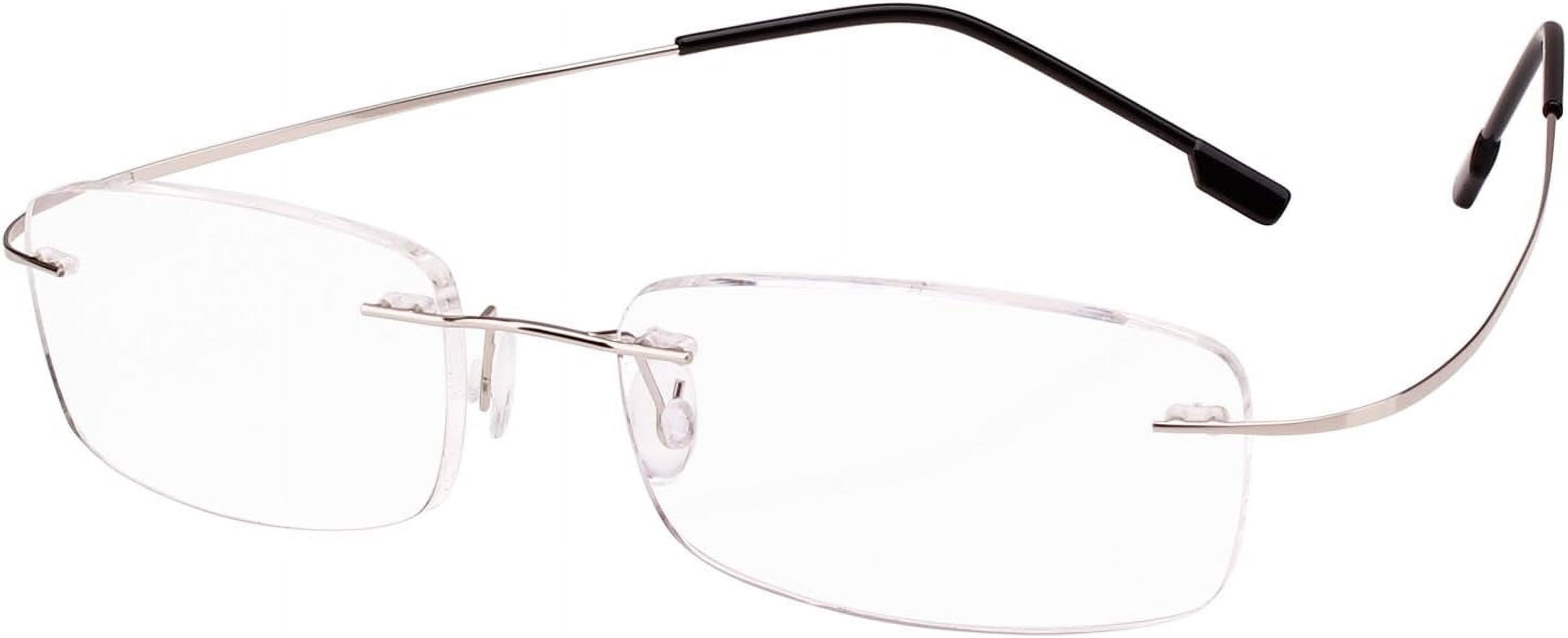 Ultra Light Memory Titanium Alloy Rimless Flexible Reading Glasses Gold ...