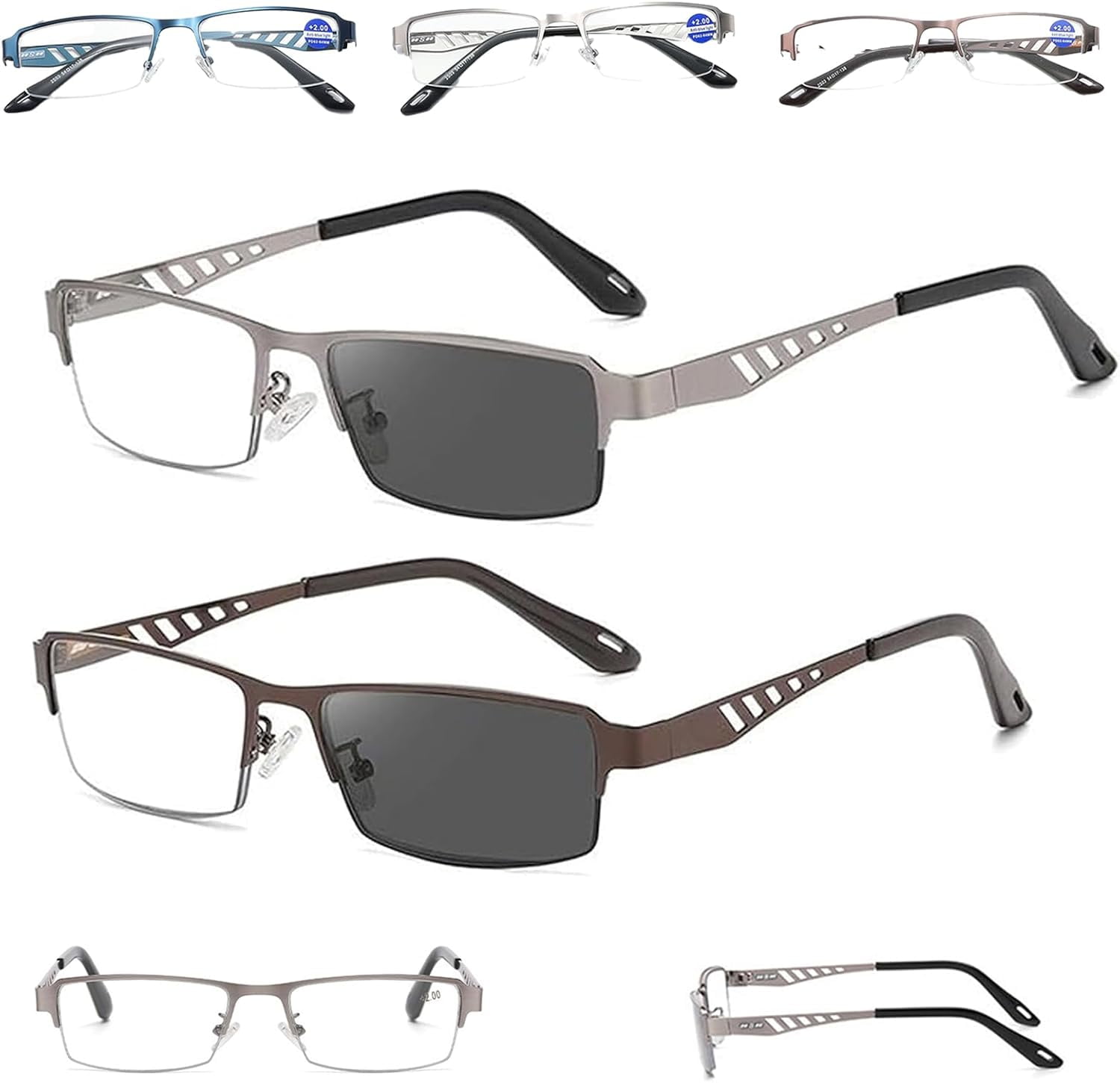 Ultra-Light Multi-focal Photochromic Reading Glasses, Plyarbour ...