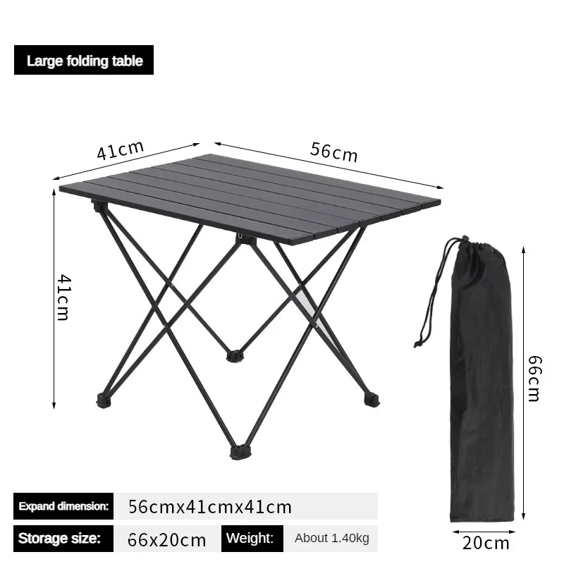 Ultra Light Portable Folding Table Black Camping Table High Strength ...