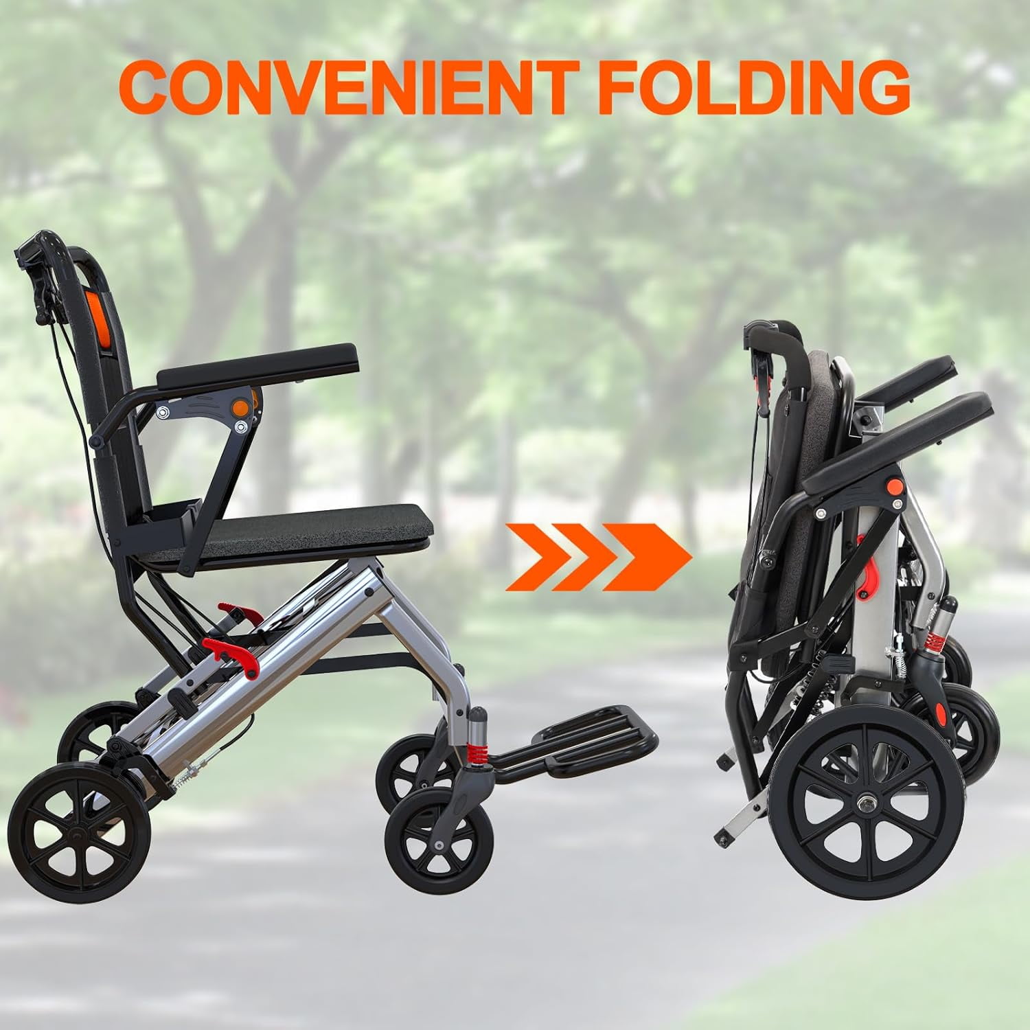 Ultra Lightweight Elderly Transport Wheelchair Weighs Portable ...