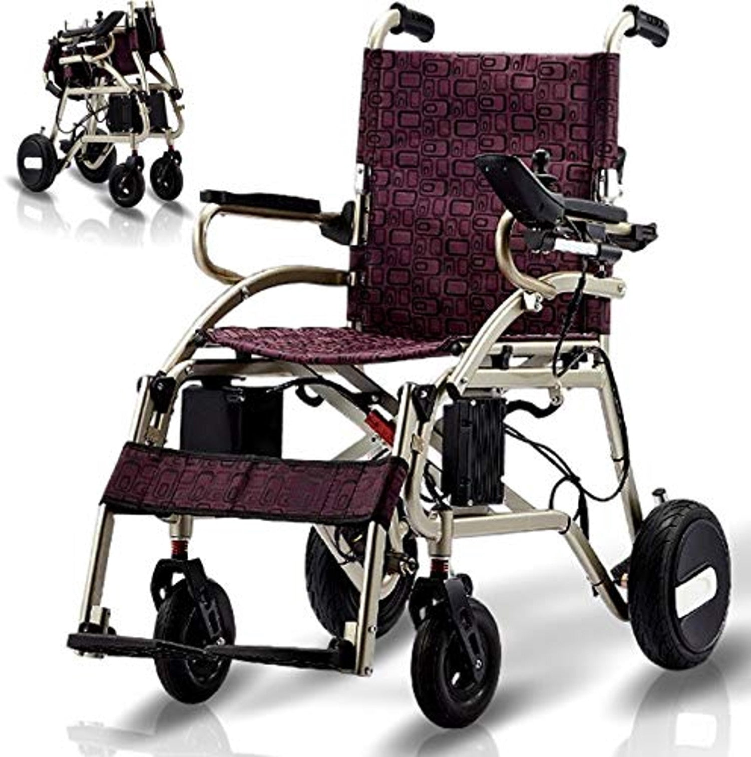 Ultra Lightweight Folding Electric Wheelchair Hi-Tech Travel Size ...