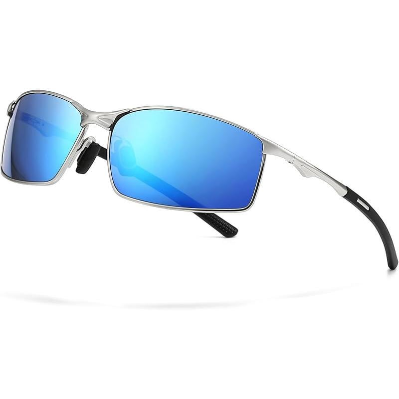 Ultra Lightweight Polarized Sunglasses Men Rectangular Metal Frame with ...