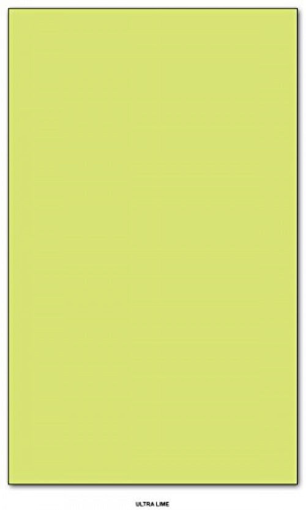 Ultra Lime Pastel Color Card Stock Paper Legal Size 8.5" X 14" Pack of ...