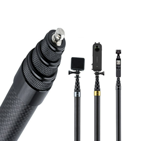 79inch Long Selfie Stick for GoPro 13/12 11 10 9 8 7 6 5 Blcak 4 Silver ...