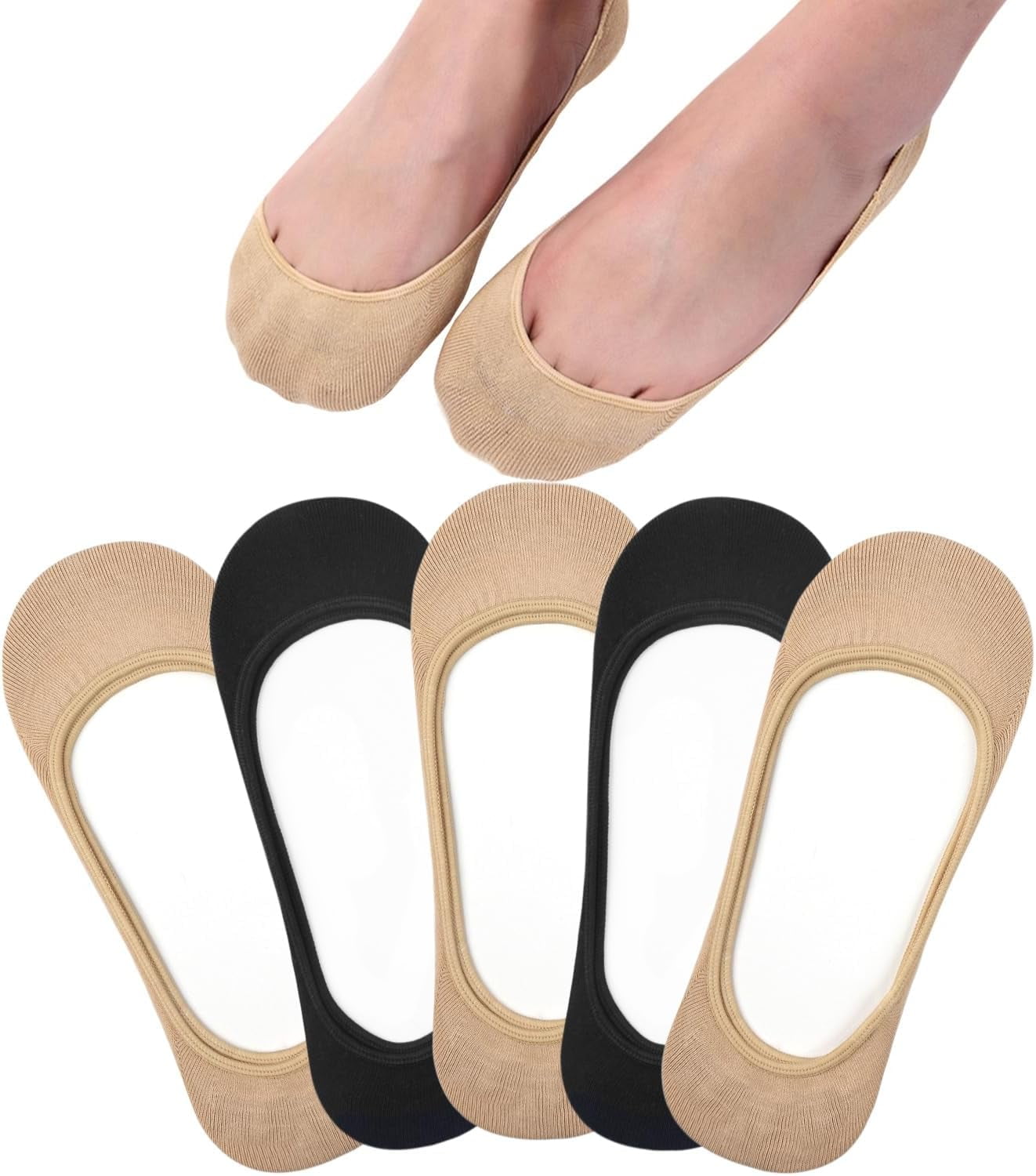 Ultra Low Cut Liner Socks Women No Show Non Slip Hidden Invisible for ...