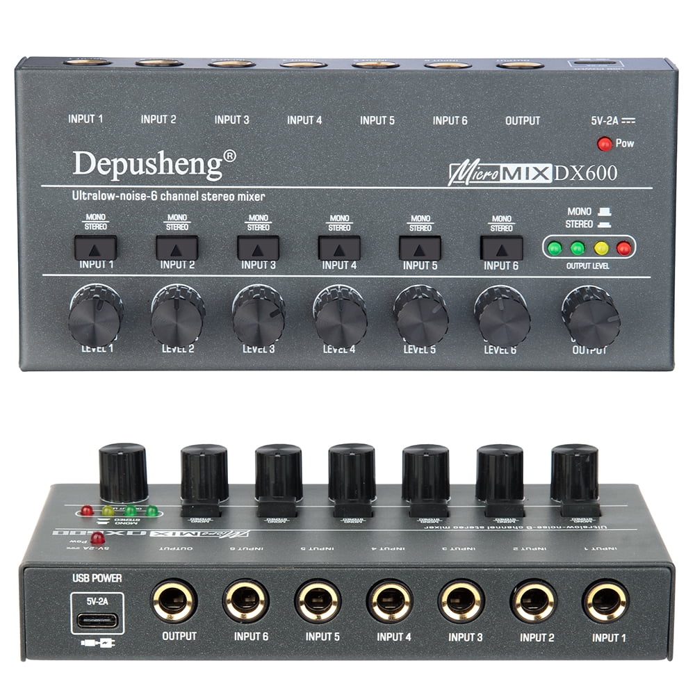 Ultra Low Noise 4/6/8 Channel Line Mixer Mini Sound Mixer Power Supply ...
