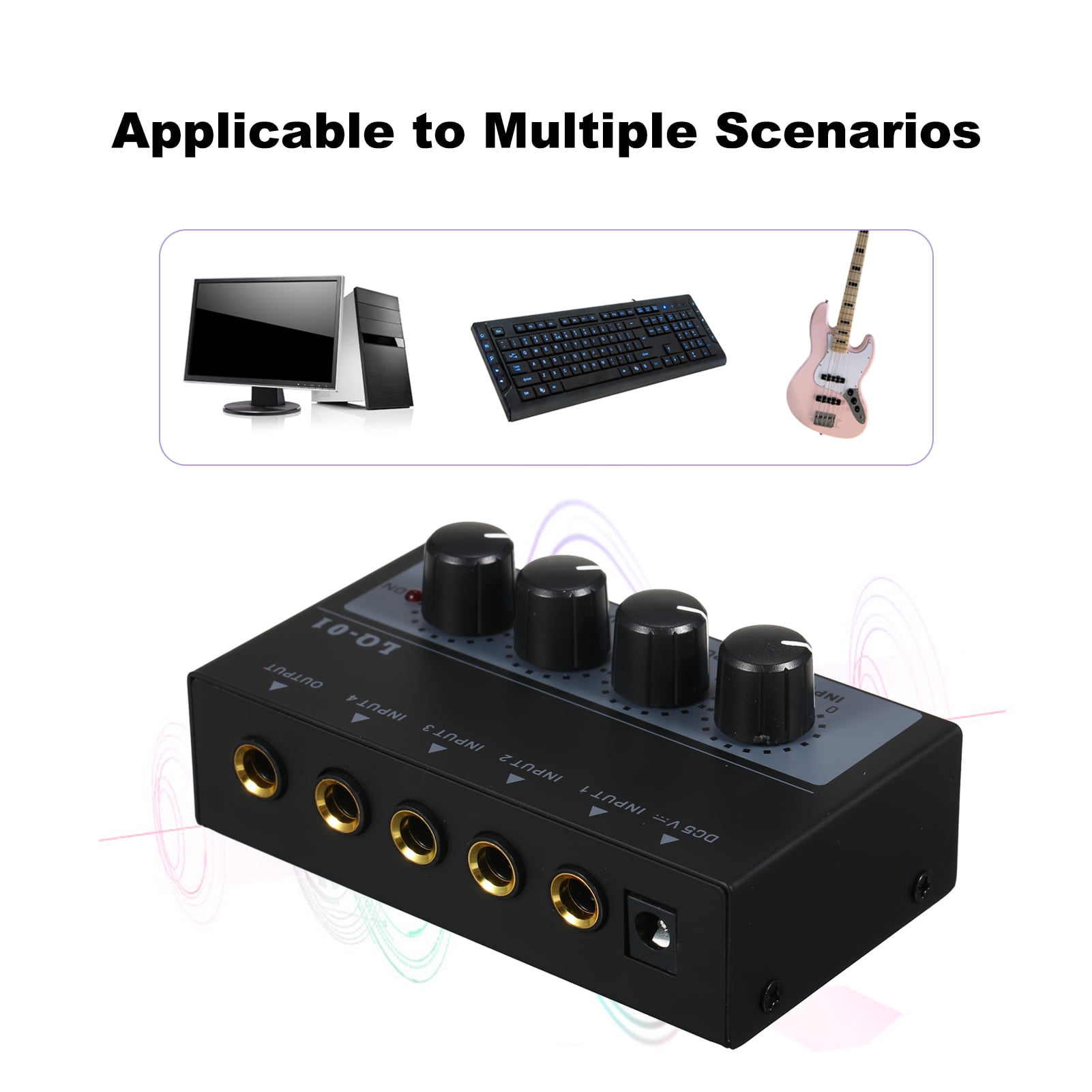 Ultra Low Noise 4 Channel Audio Mixer - Portable Sound Mixer for ...