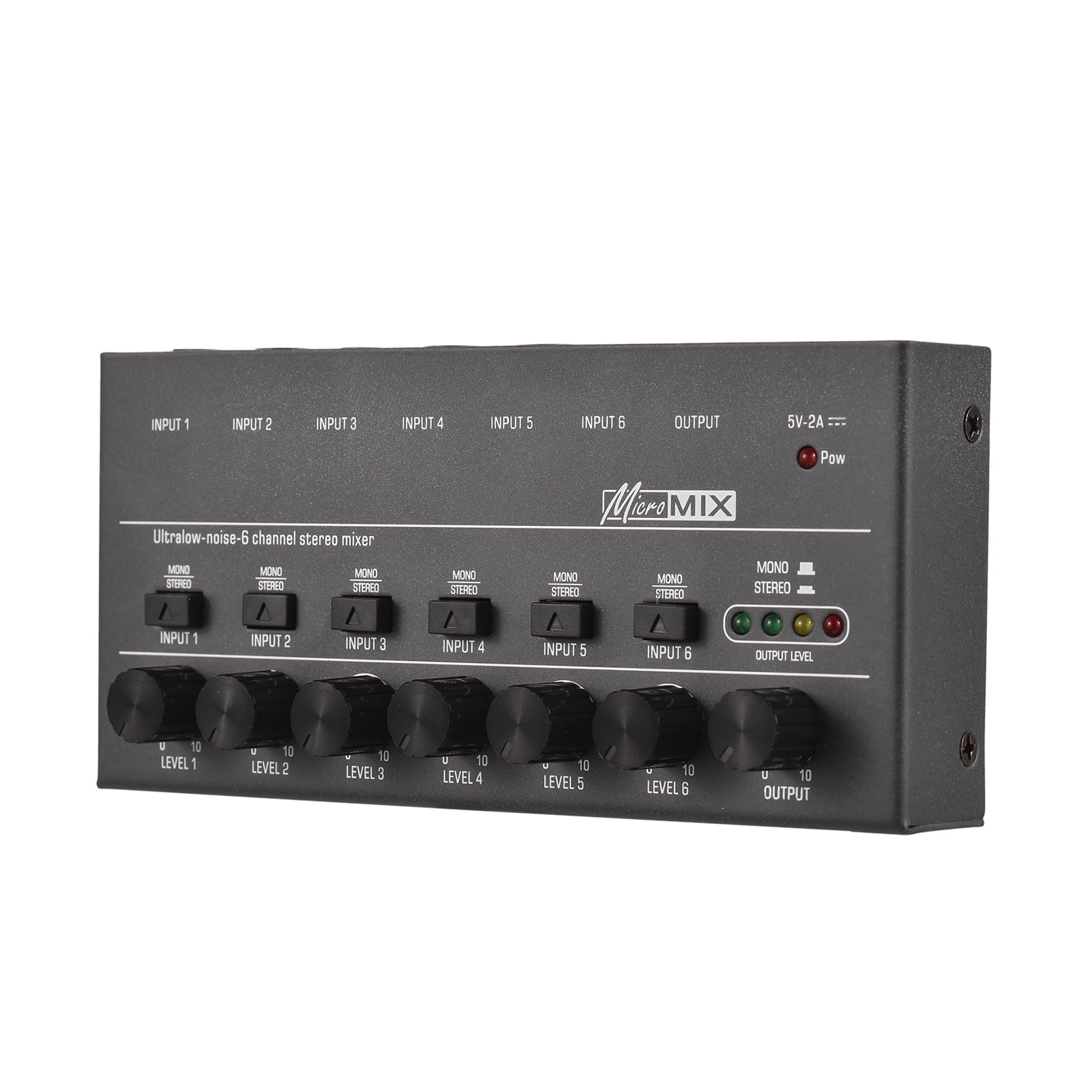 Ultra Low Noise 6 Channel Line Stereo Mixer 6 Input 1 Output Mono and ...