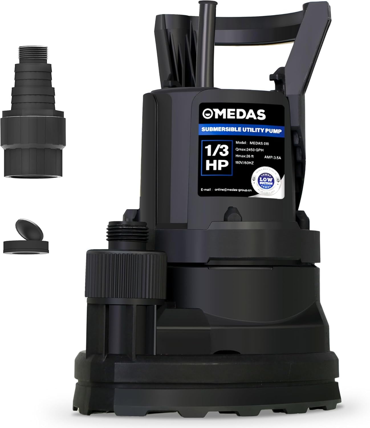 Ultra Low Suction Sump Pump 1/3 HP 2450 GPH Submersible Water Pump ...