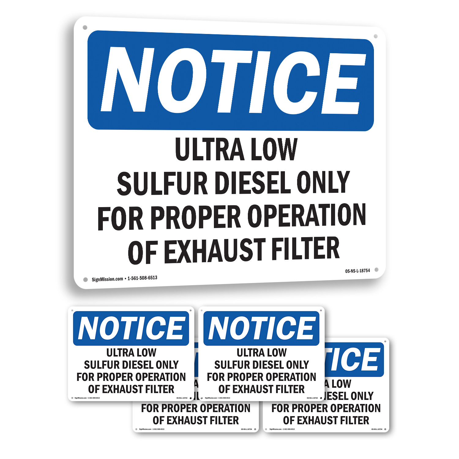Ultra Low Sulfur Diesel Only For Proper OSHA Notice Aluminum Sign 18 ...