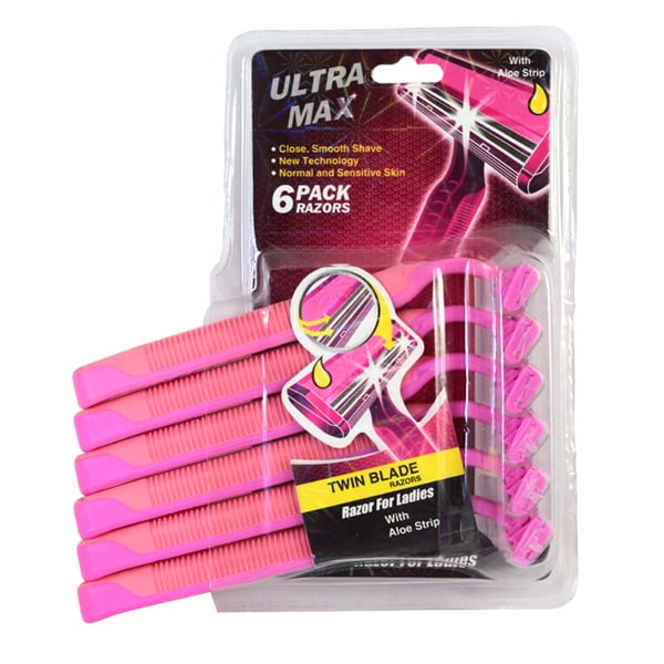 Ultra Max Twin Blade Razors 6ct Pack of 2 Pink - Walmart.com