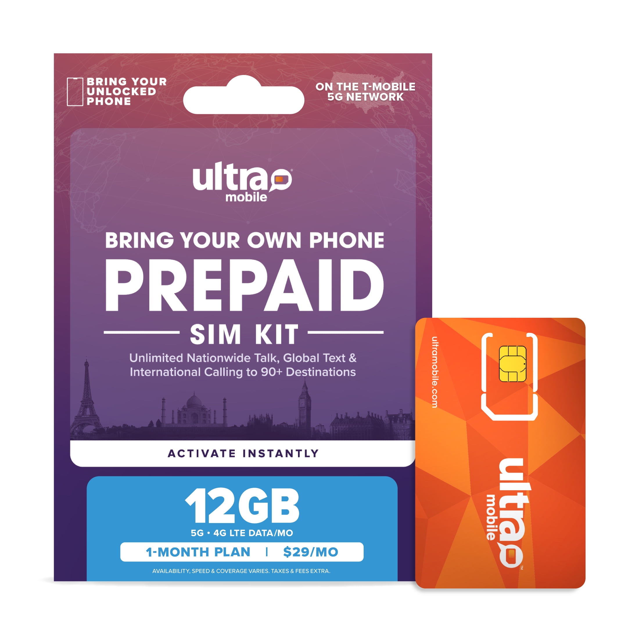 Ultra Mobile 30 Day Wireless Prepaid SIM Card Kit, 12GB Plan - Walmart.com