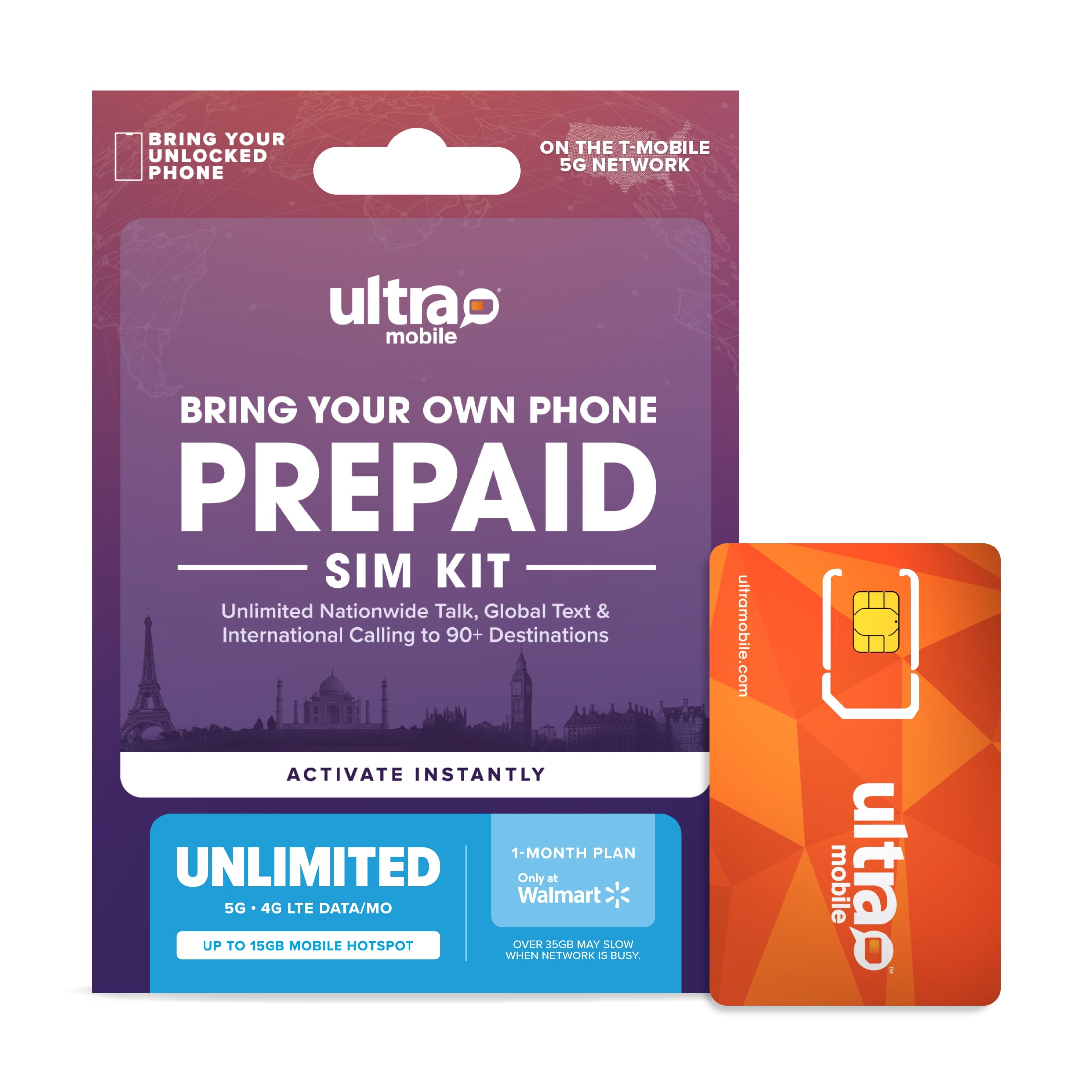 Ultra Mobile 30 Day Wireless Prepaid SIM Card Kit, Unlimited Plan with ...