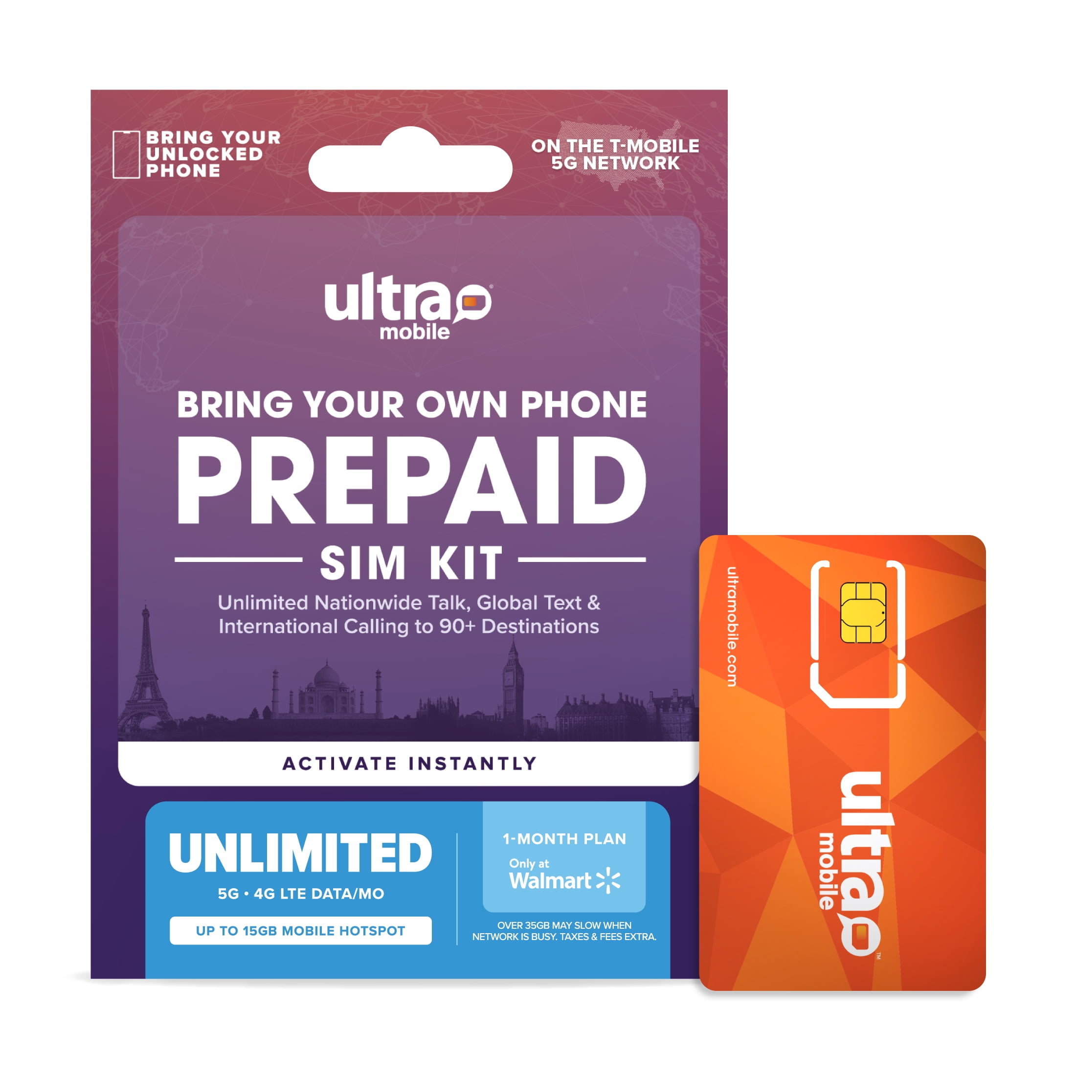 Ultra Mobile 30 Day Wireless Prepaid SIM Card Kit, Unlimited Plan with ...