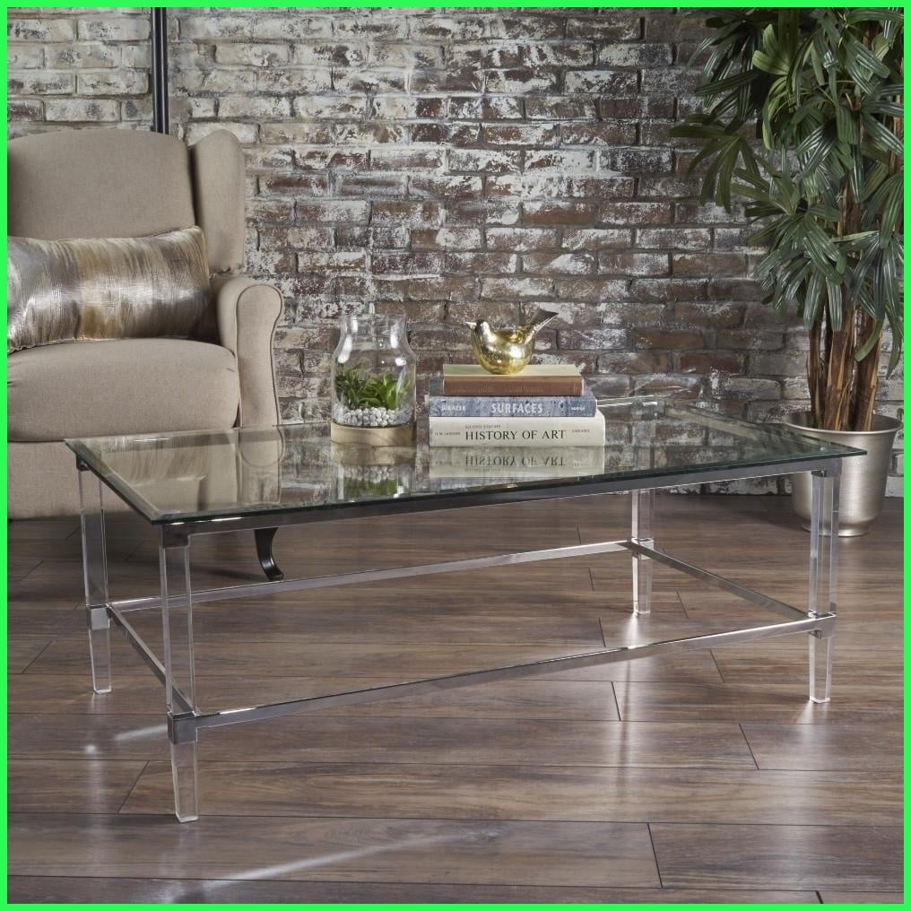 Ultra-Modern Tempered Glass & Acrylic Rectangle Coffee Table – Broad ...