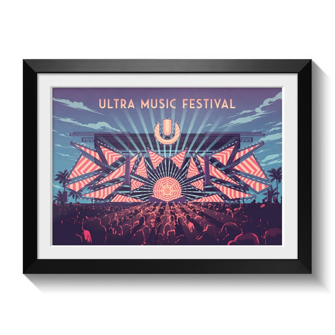 Ultra Music Festival Poster, Miami Florida Travel Print, Electronic ...