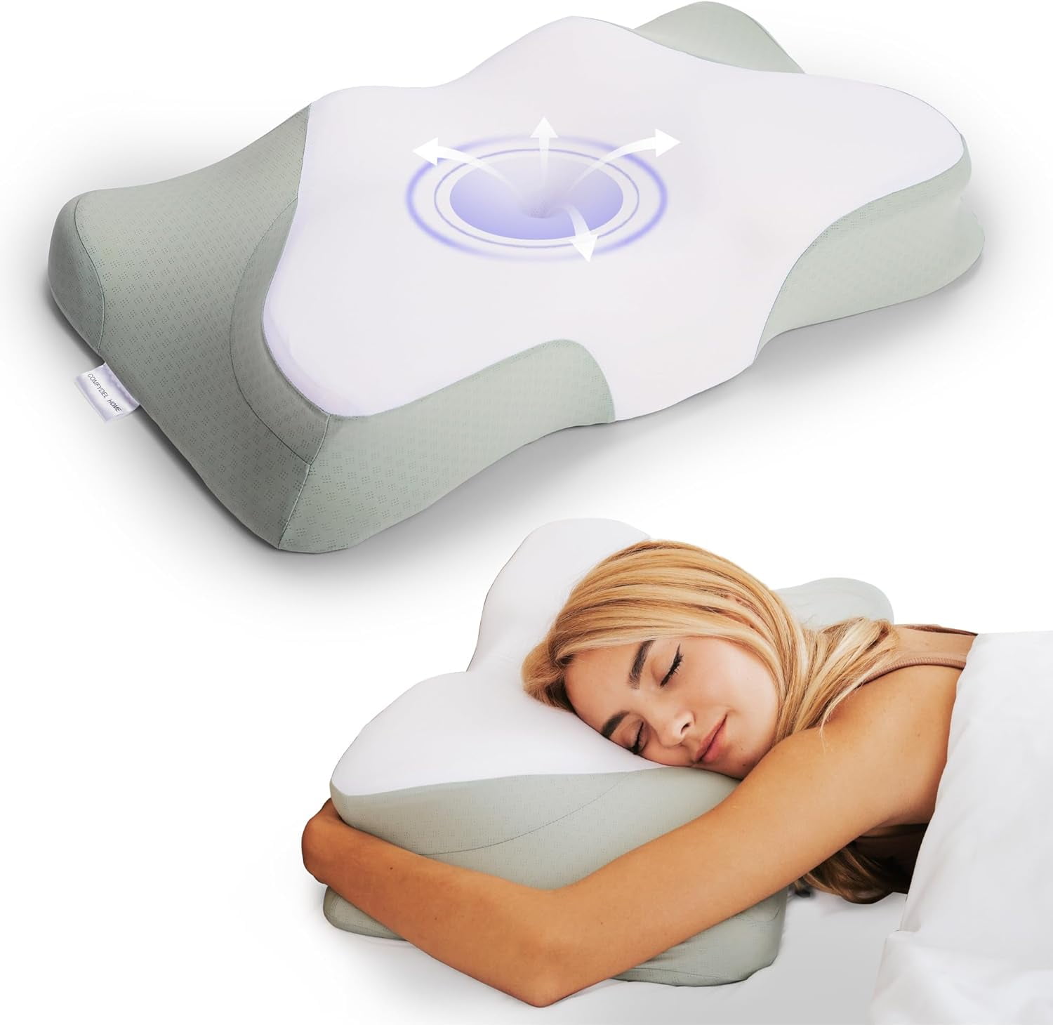 Ultra Neck Pain Relief Memory Foam Cervical Neck Pillow, Odorless ...