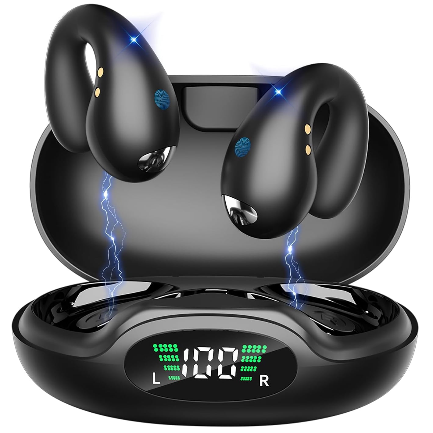 BUABMEQ Ultra Comfortable Open-Ear Bluetooth Earbuds, Lightweight ...