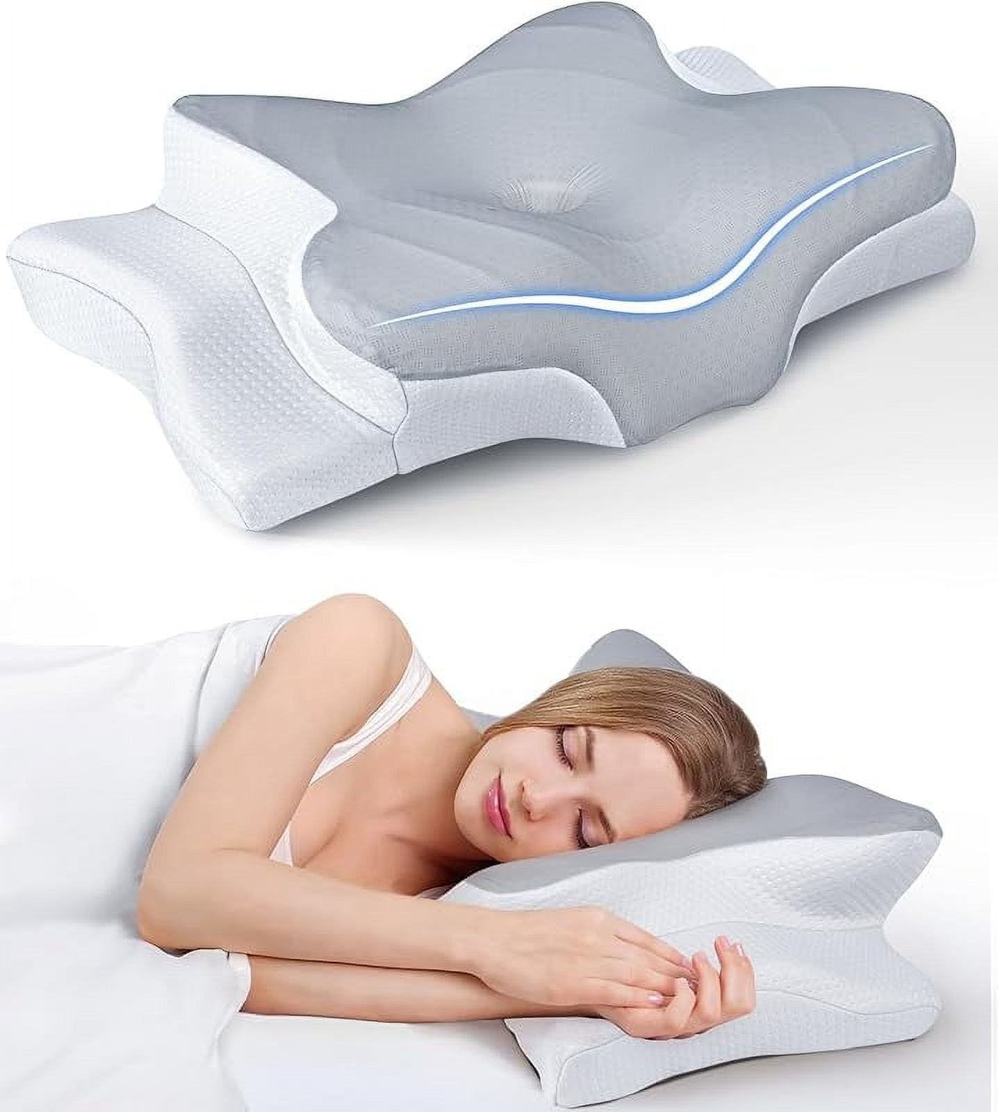 Ultra Pain Relief Cooling Pillow for Neck Support, Adjustable Cervical ...