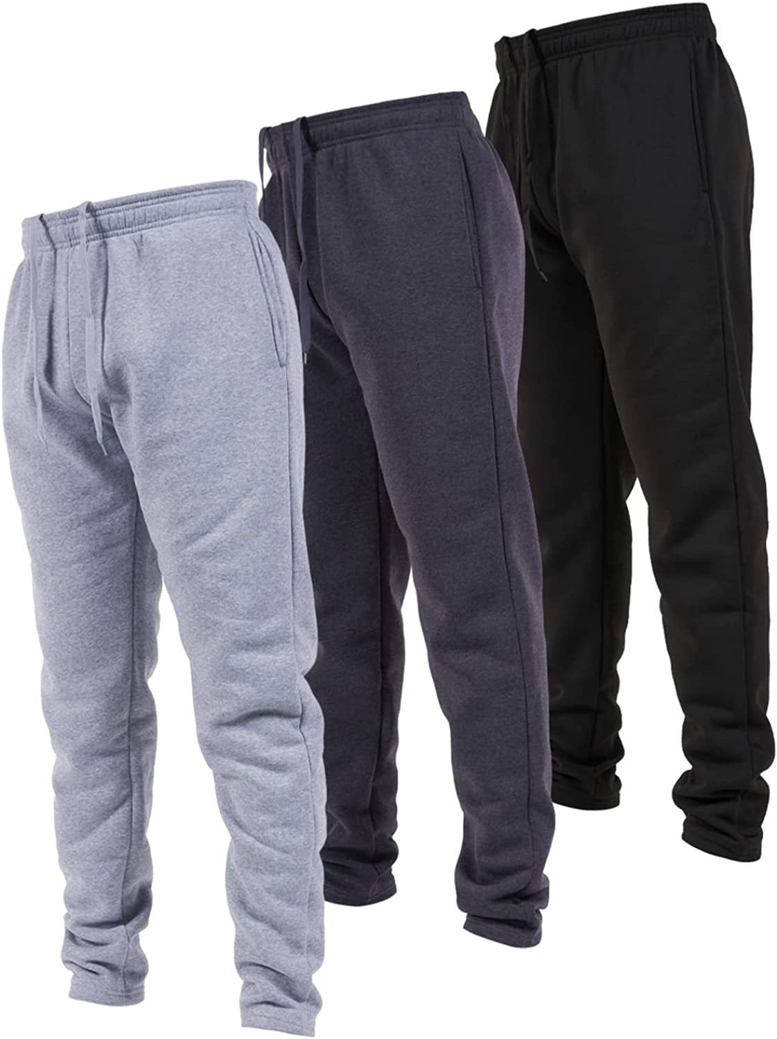 Ultra Performance 3 Pack Mens Open Bottom Sweatpants with Pockets ...