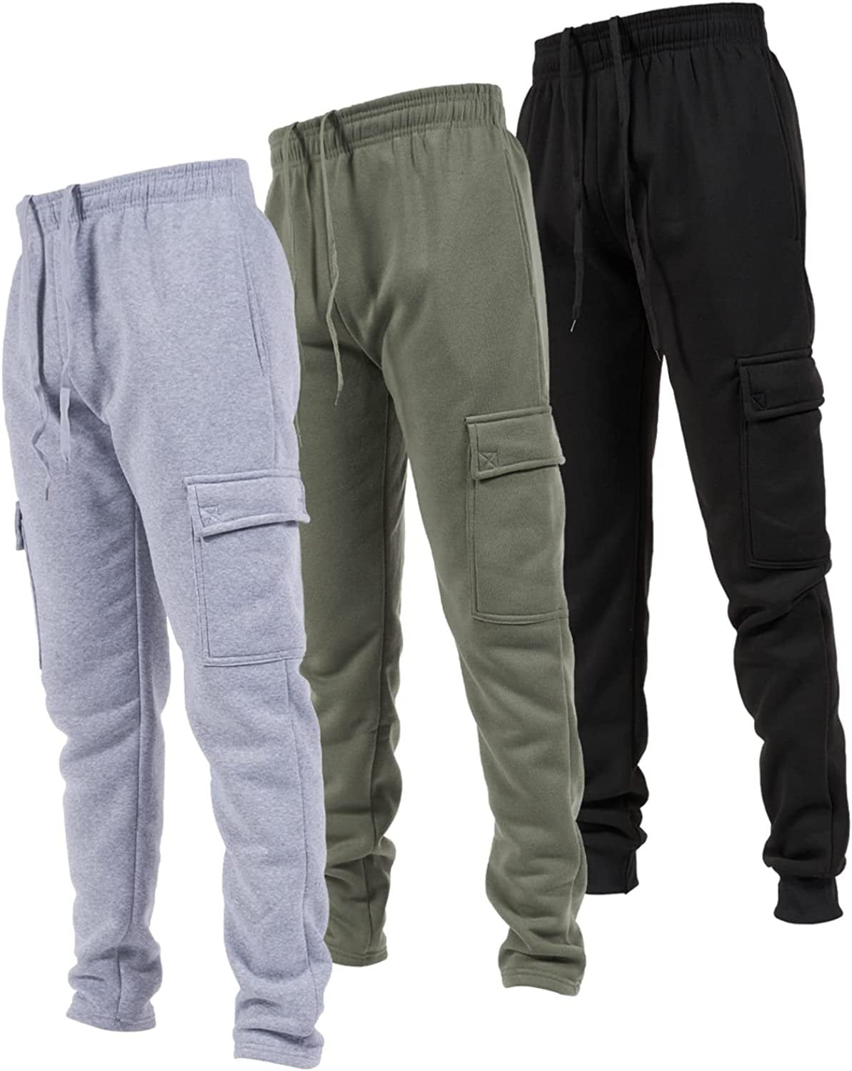 Ultra Performance 3 Pack Mens Open Bottom Sweatpants with Pockets ...