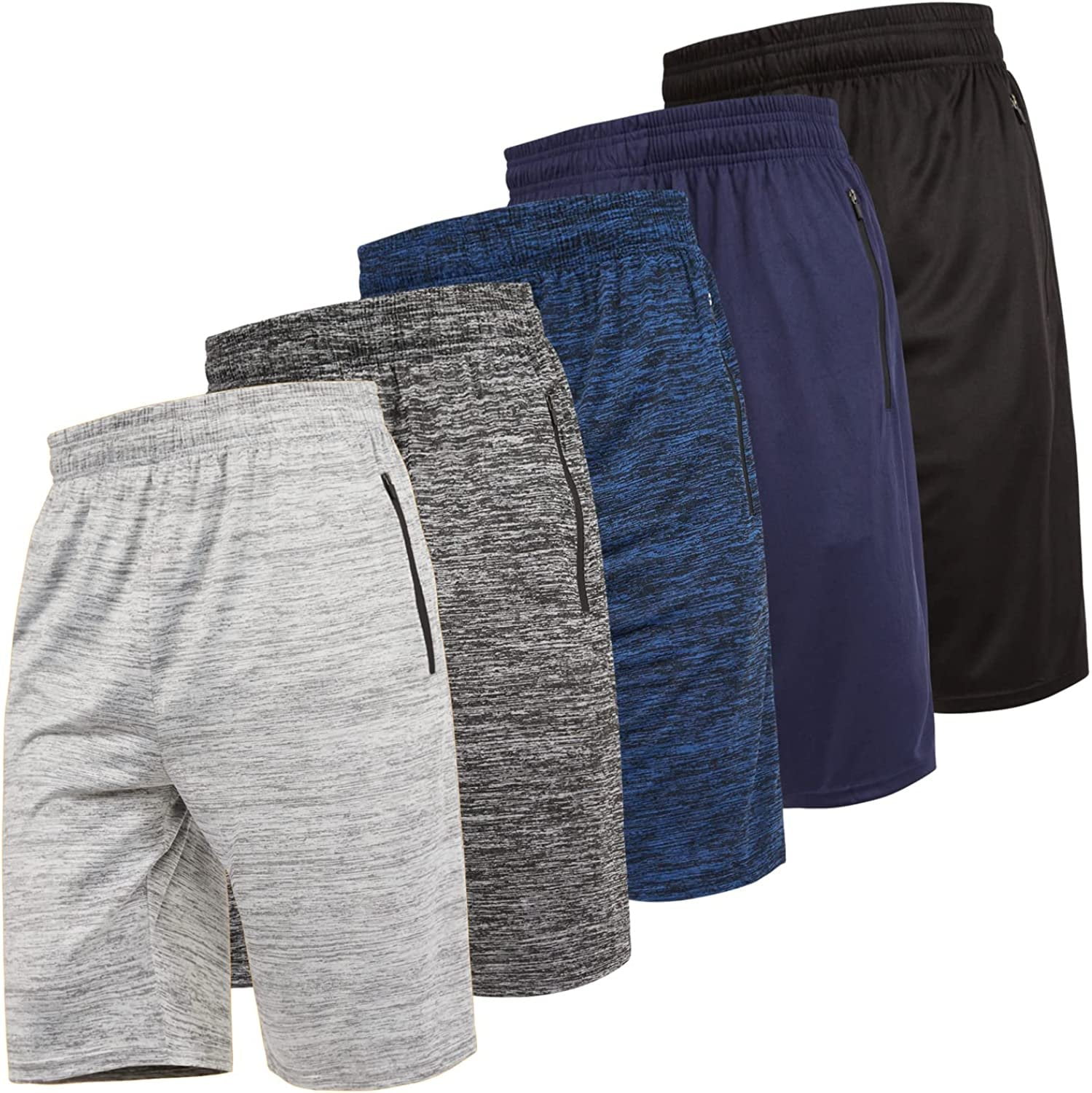 Ultra Performance Mens 5 Pack Athletic Running Shorts, Basketball Gym ...