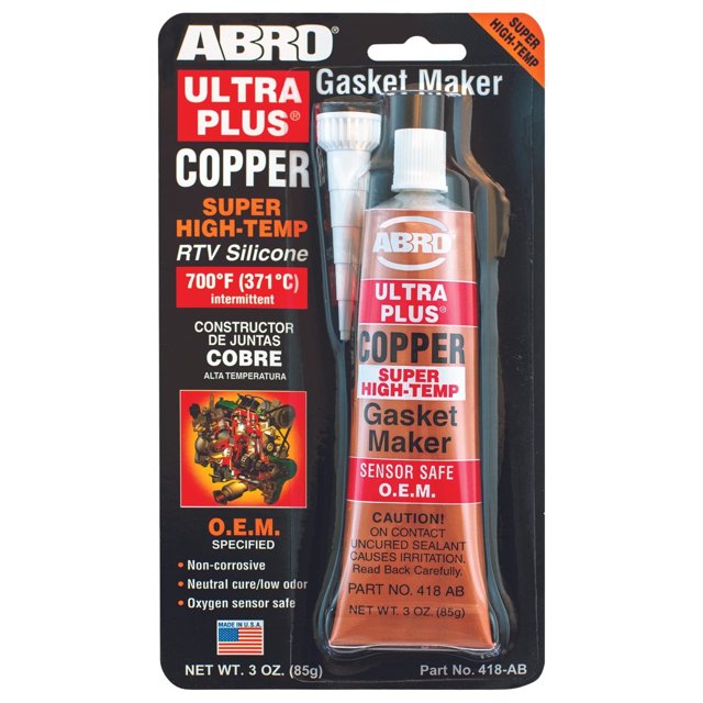 Ultra Plus Super High-Temp Silicone Gasket Maker Copper 3 oz. ABRO ...