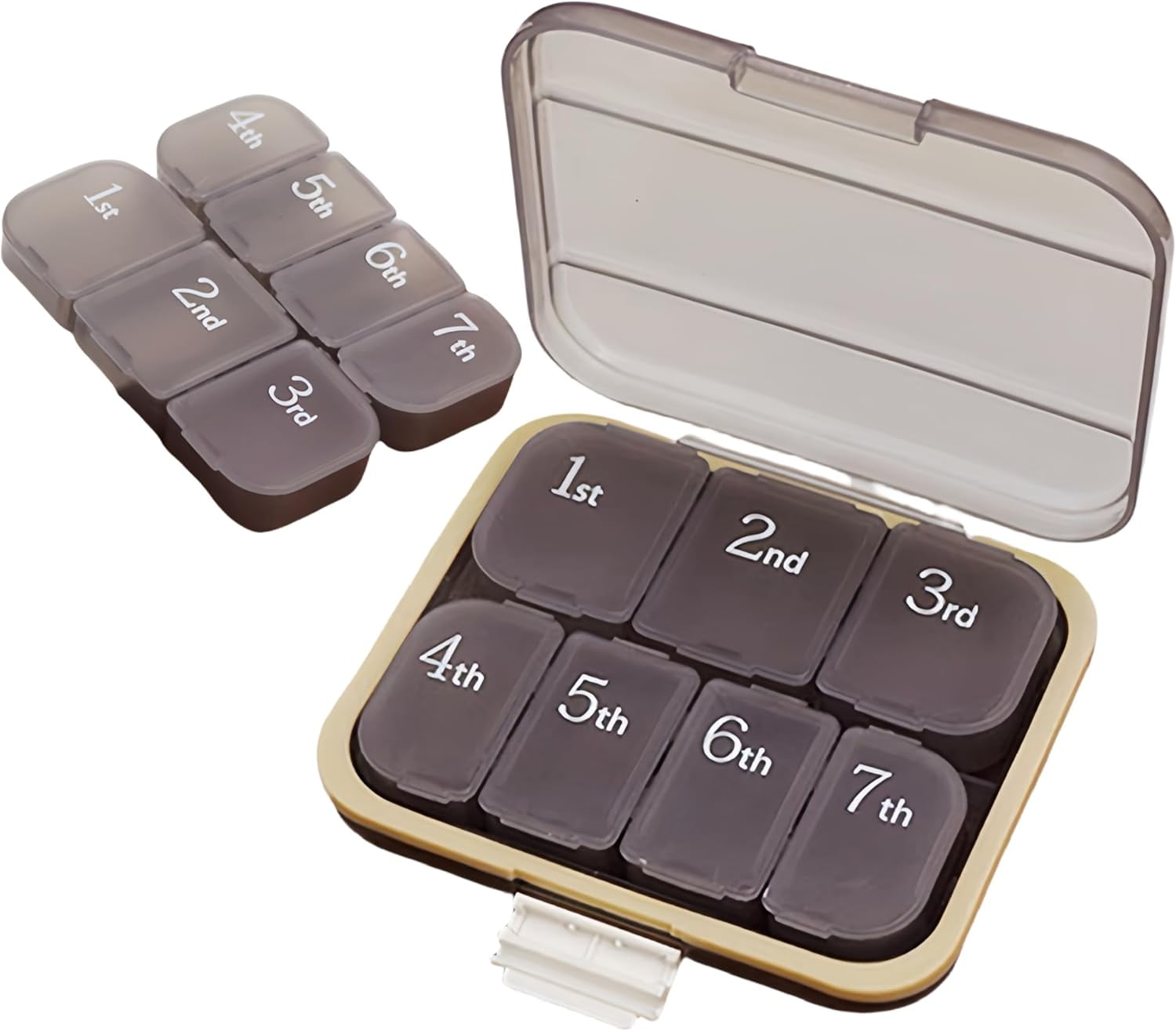 Ultra-Portable 7 Day Weekly Compact Travel Size Pill Organizer Box ...