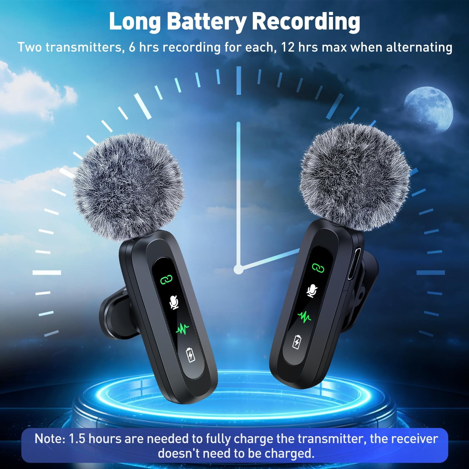 Ultra Portable Clip On Lavalier Mic For Outdoor Live Streaming Wireless ...