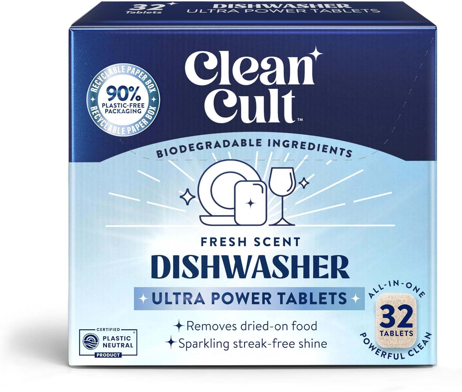 Ultra Power Dishwasher Detergent Pods for Sparkling Streak-Free Shine ...