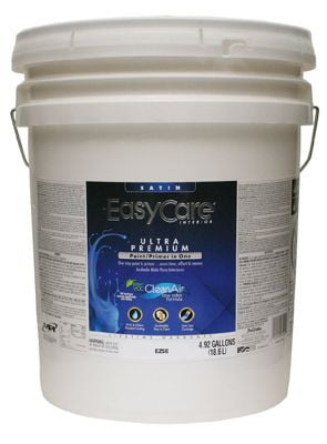 Ultra Premium Interior Latex Paint & Primer, White Satin, 5 Gallons ...