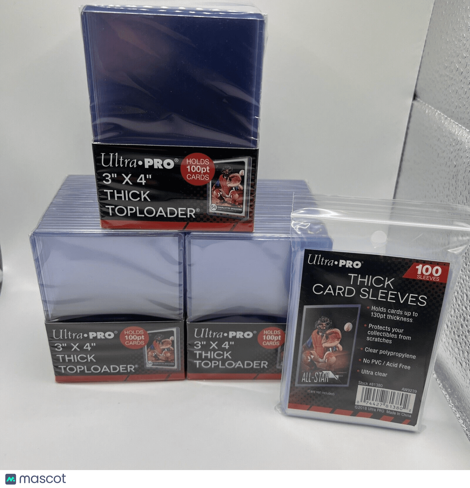 Ultra Pro 3X4 100pt Point Toploaders 3 Packs of 25 and 100 Thick ...