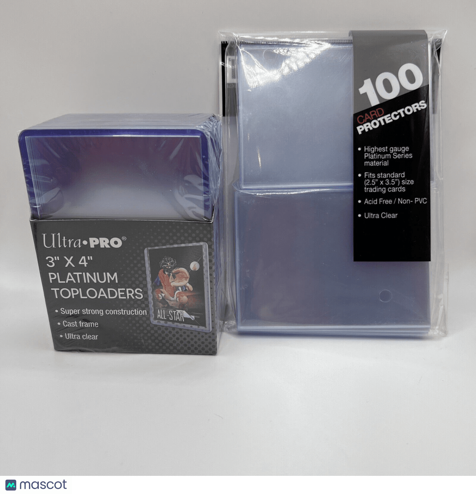 Ultra Pro 3X4 PLATINUM Toploaders 35pt 1 Pack of 25 AND 100 PLATINUM SLEEVES - Walmart.com