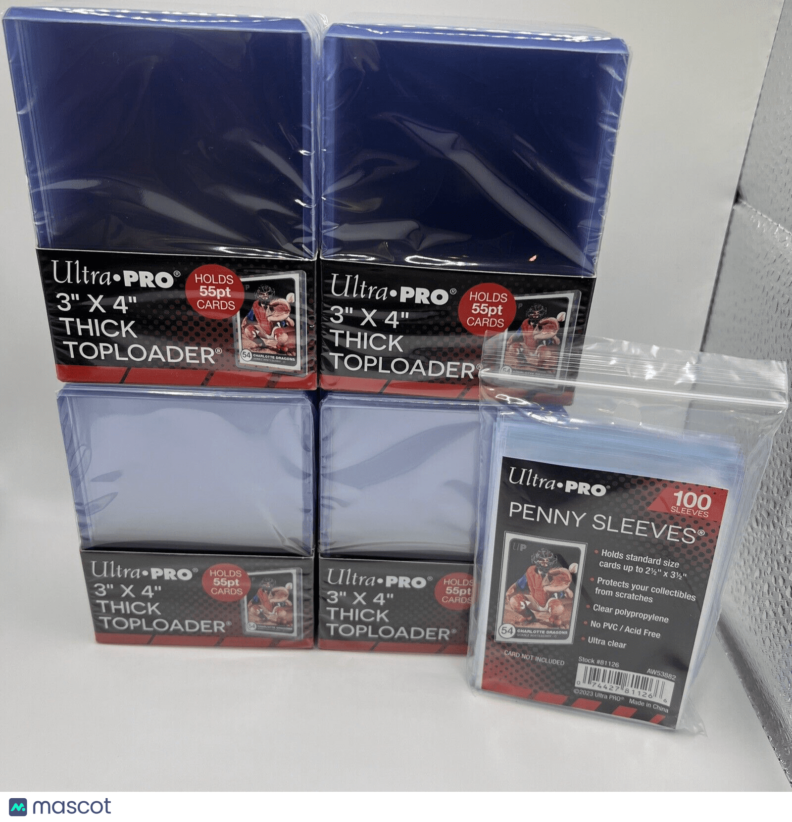 Ultra Pro 3X4 Thick 55pt Toploaders 4 Packs of 25 toploaders AND 100 ...