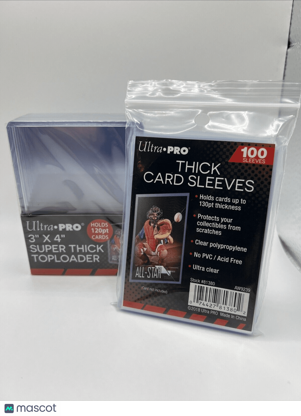 Ultra Pro 3X4 Thick Toploaders 120pt Point 1 Pack of 10 AND 100 Thick ...