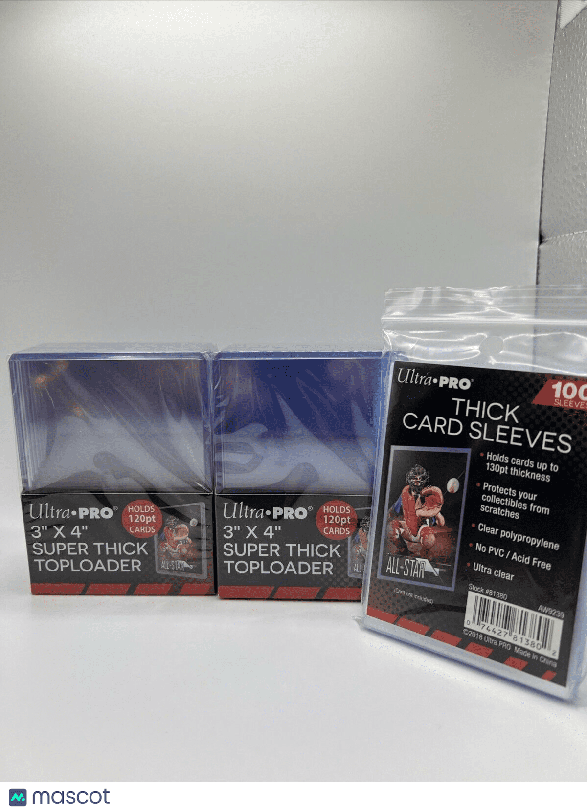 Ultra Pro 3X4 Thick Toploaders 120pt Point 2 Packs of 10 AND 100 Thick ...