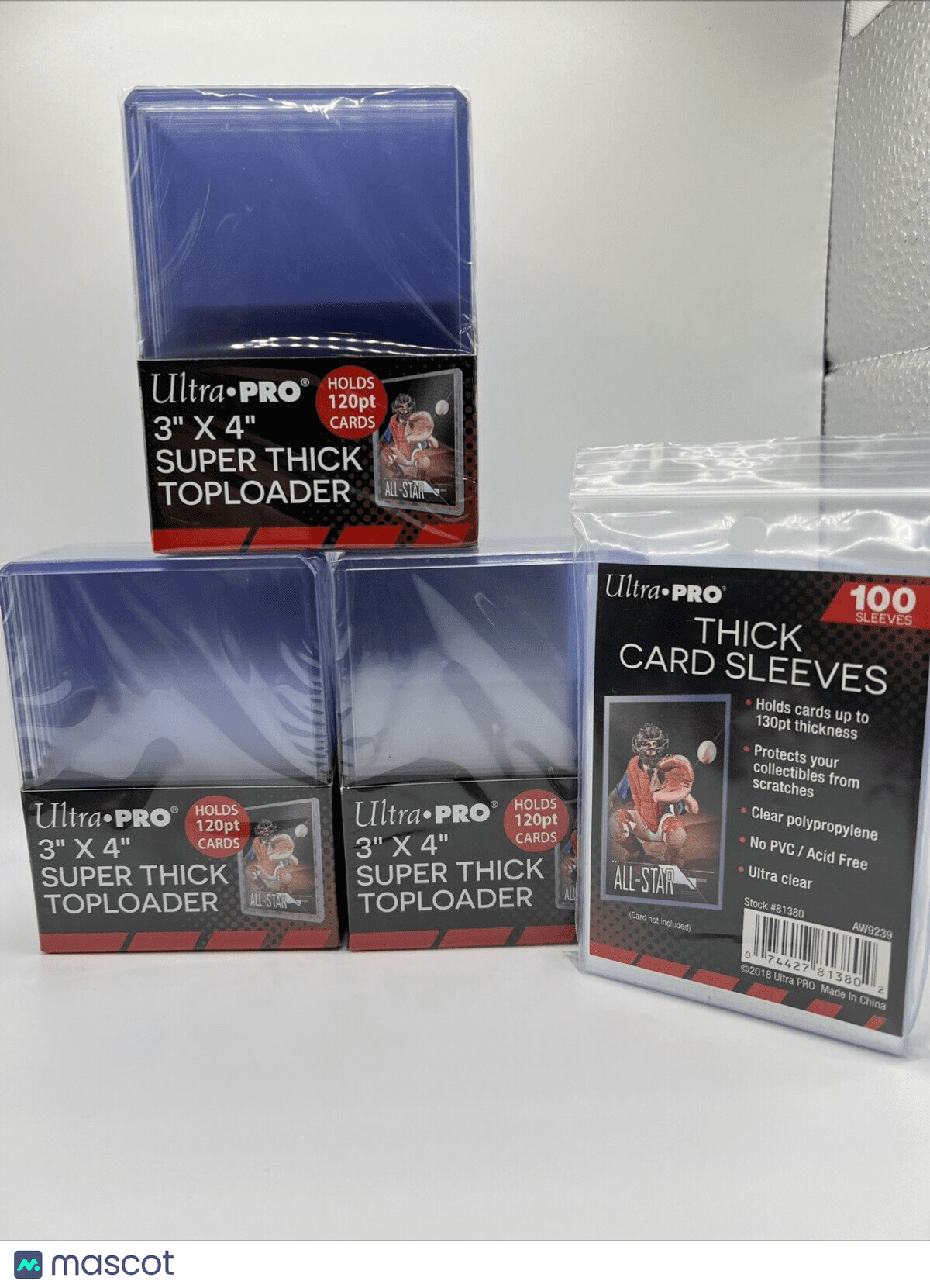 Ultra Pro 3X4 Thick Toploaders 120pt Point 3 Packs of 10 AND 100 Thick ...