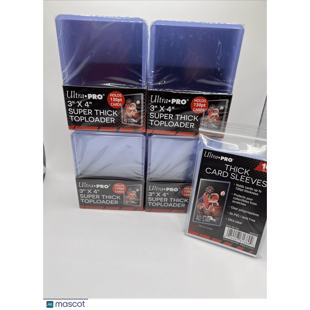 Ultra Pro 3X4 Thick Toploaders 130pt Point 4 Packs of 10 AND 100 THICK ...